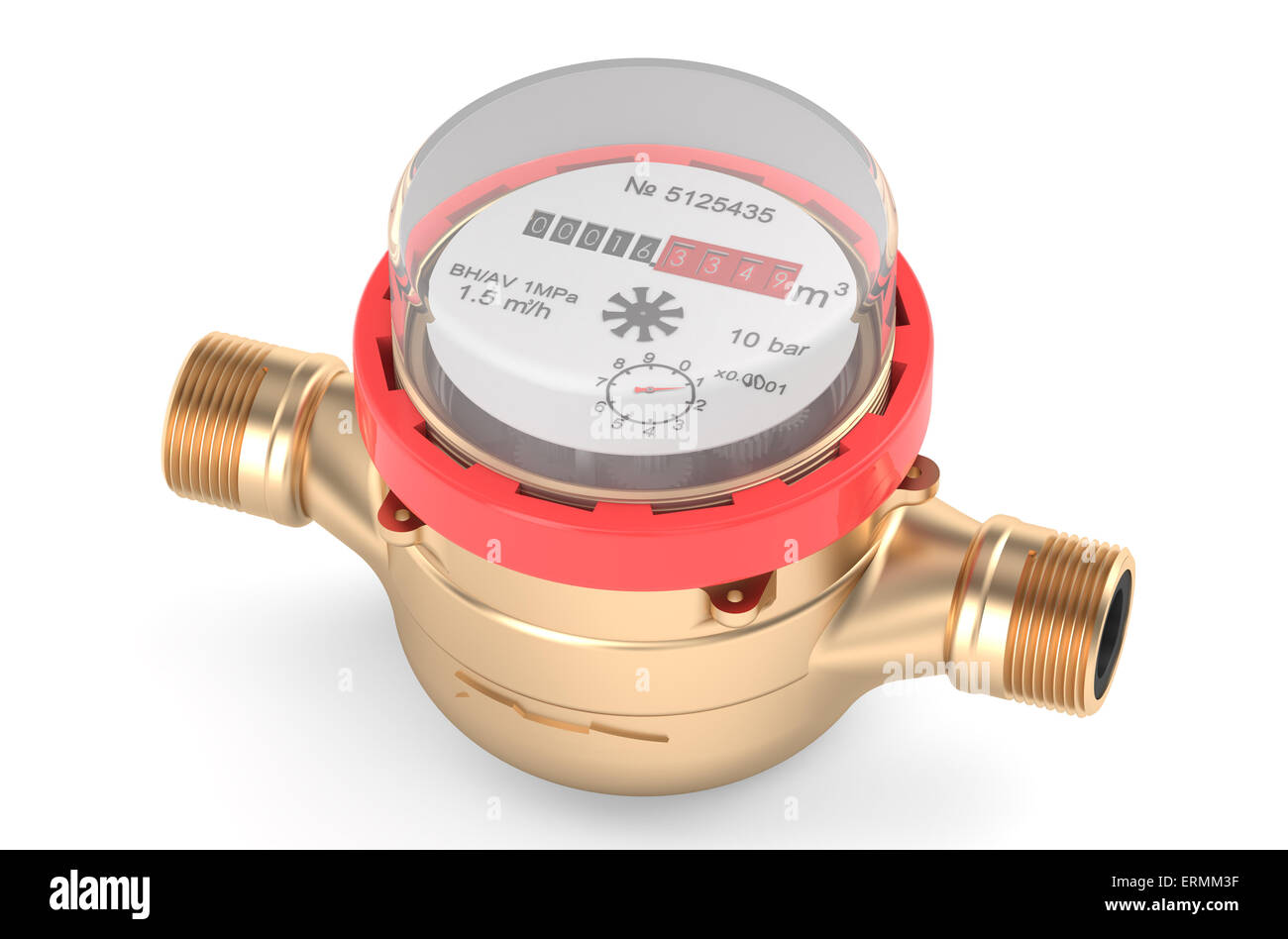 hot water meters isolated on white background Stock Photo - Alamy