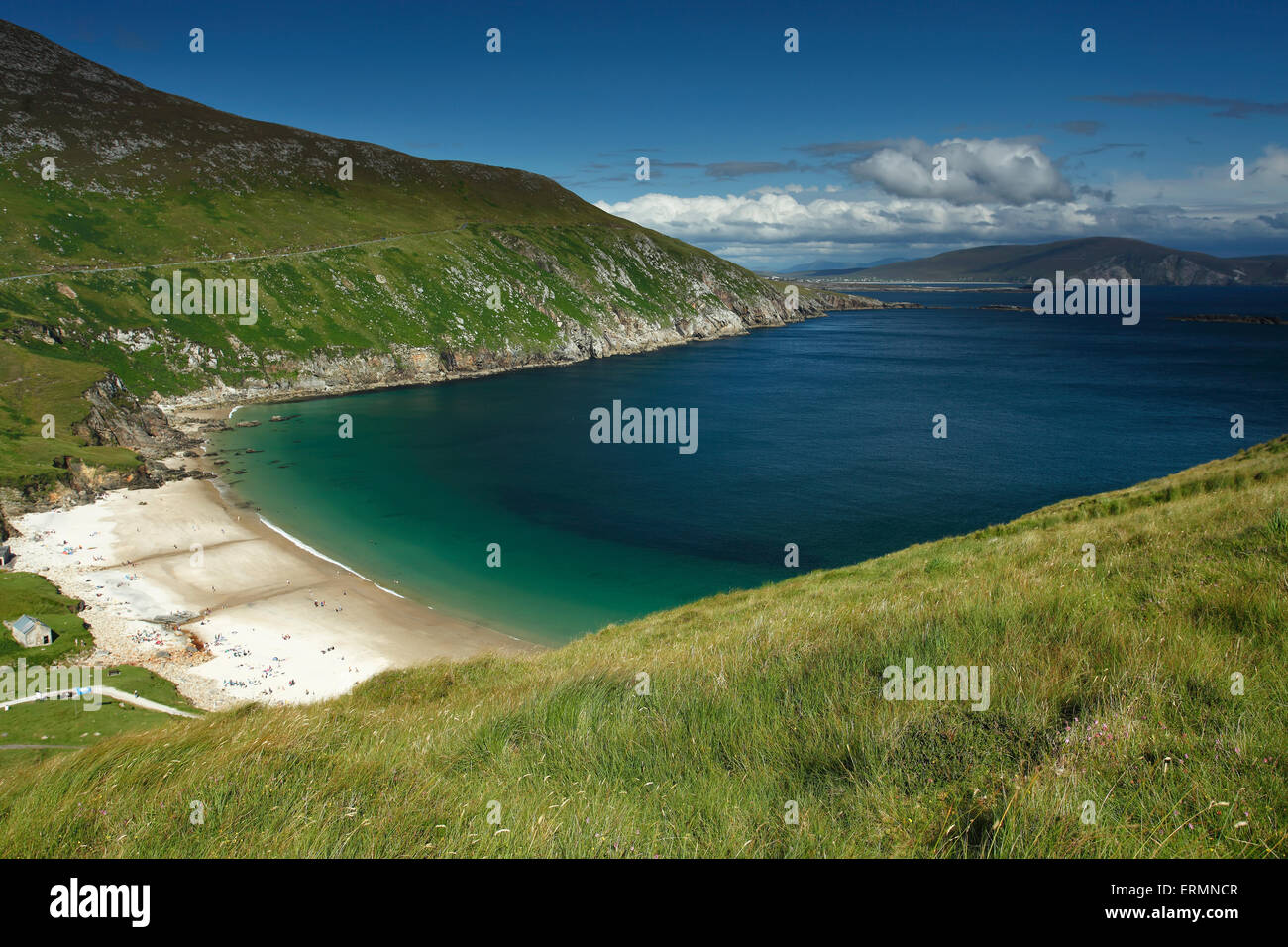 Keem beach on Achill island on the Wild Atlantic Way; County Mayo ...