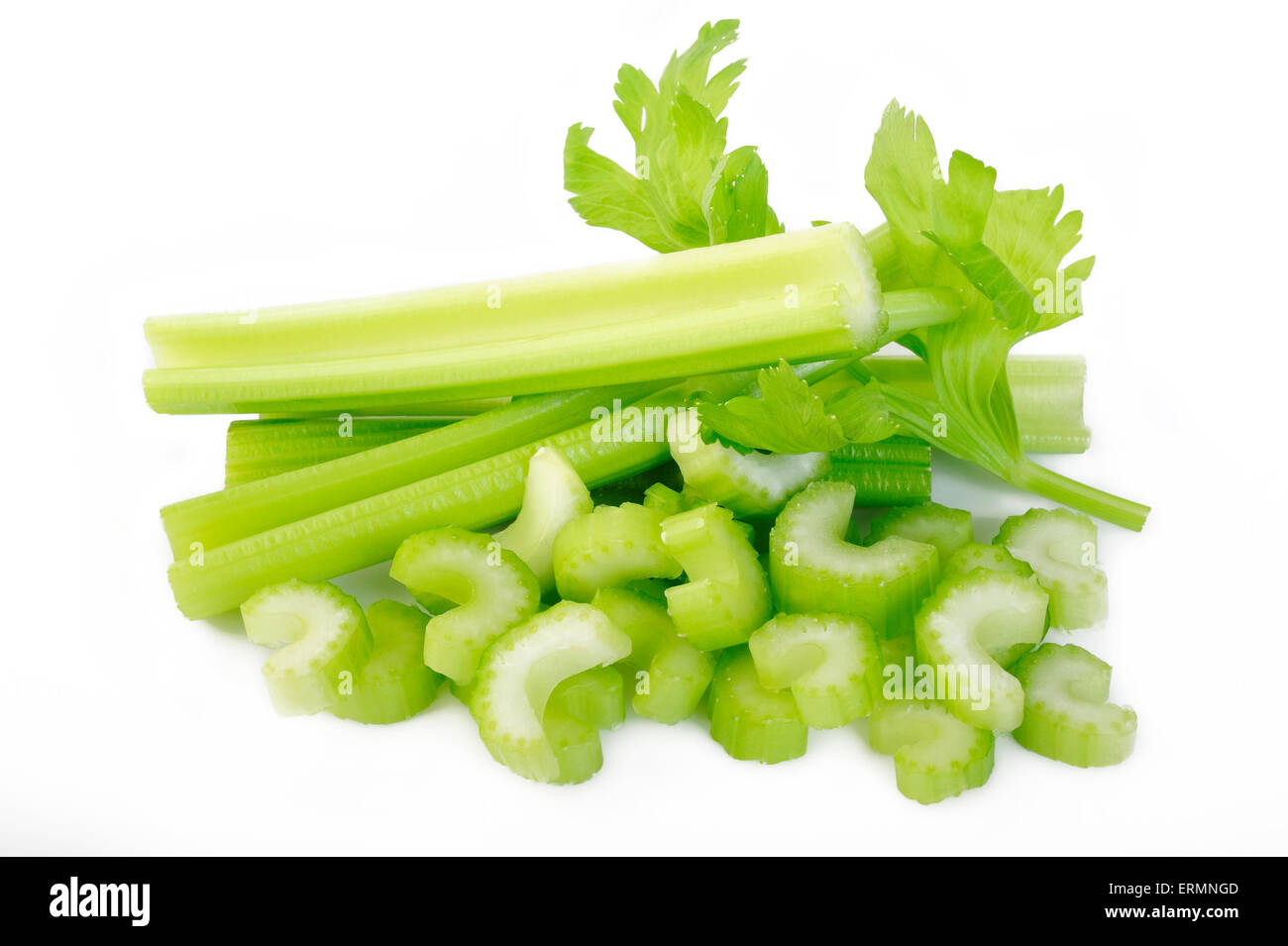 fresh celery isolated on white background Stock Photo - Alamy