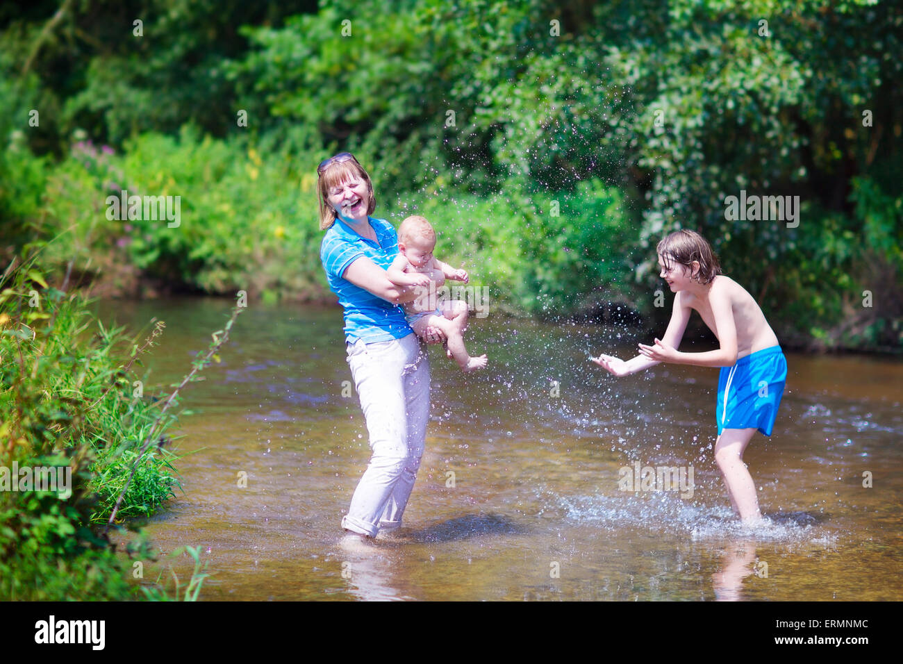 Family water park laughing hi-res stock photography and images - Alamy