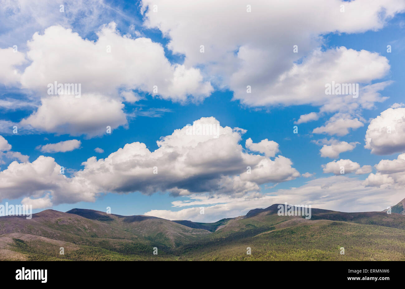 A view of the Baird Mountains and tundra covered hills, Shungnak ...