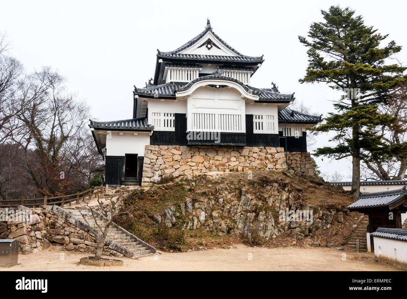 Japan, Takahashi, Bitchu Matsuyama mountain top castle. The highest of ...