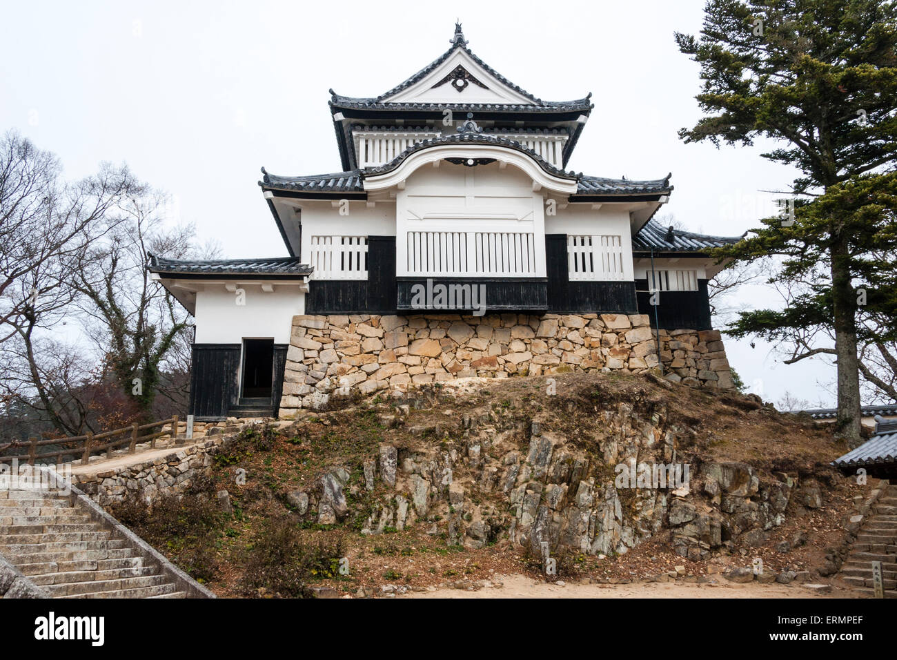 Japan, Takahashi, Bitchu Matsuyama mountain top castle. The highest of ...