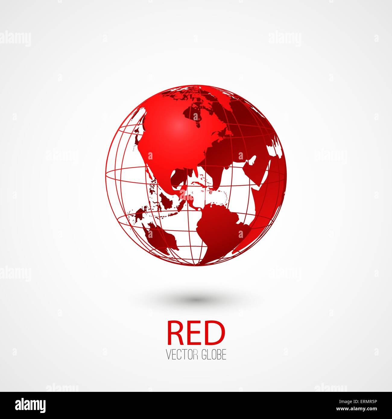 Red transparent globe isolated in white background. Vector icon Stock ...