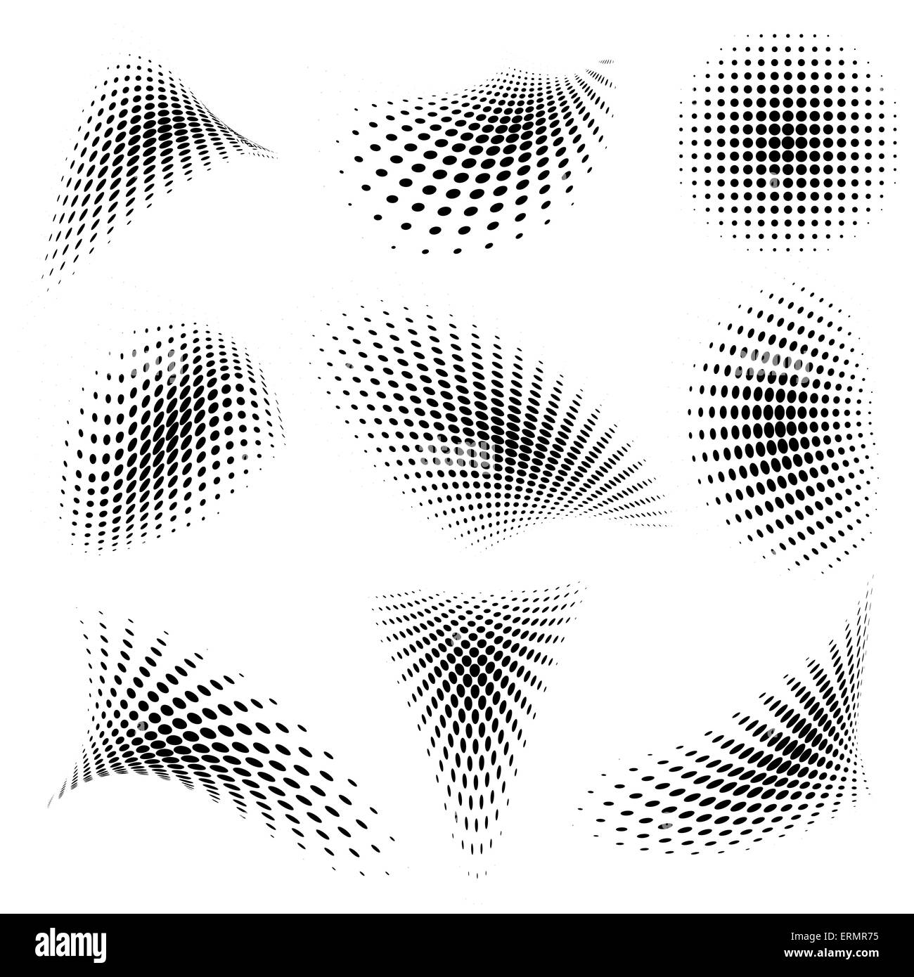 Set of Abstract Halftone Design Elements. Vector illustration Stock ...