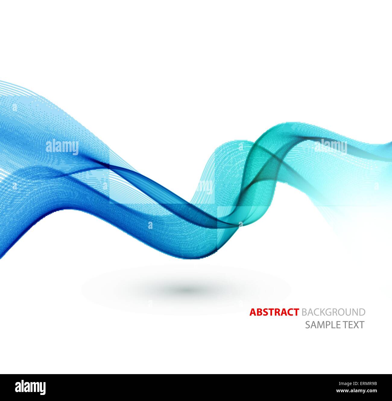 Abstract template background with blue curved wave. Wavy lines Stock ...