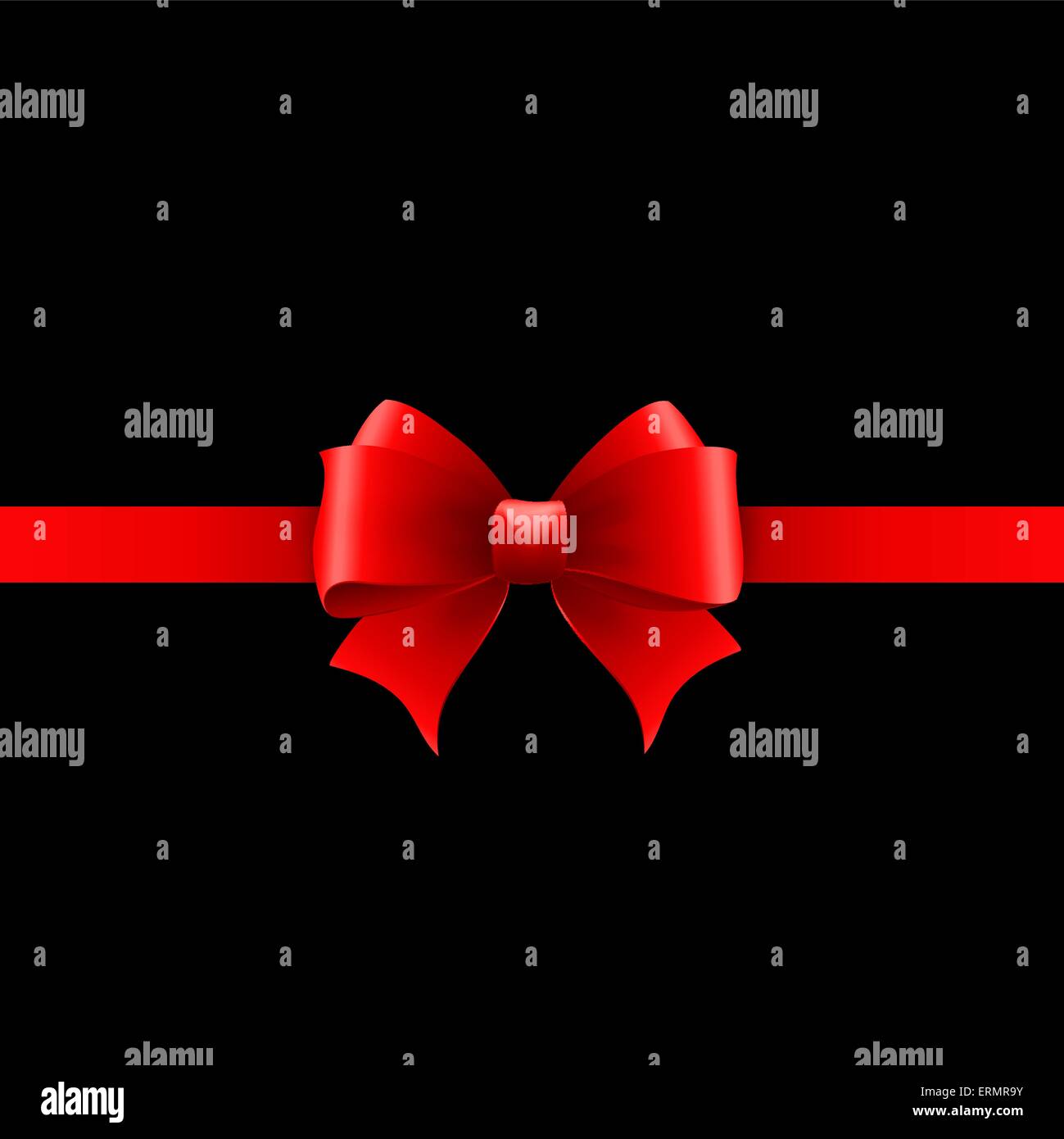 Vector Invitation card with red holiday ribbon and bow Stock Vector ...