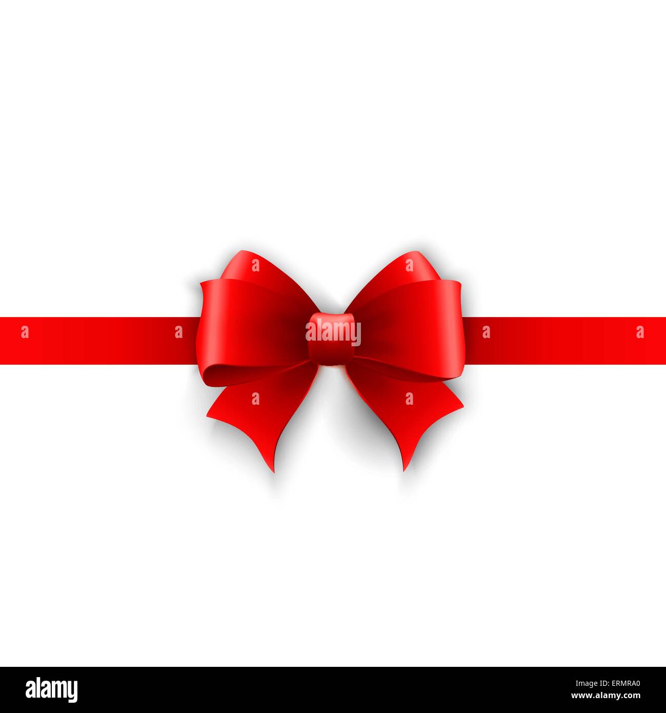 Vector Invitation card with red holiday ribbon and bow Stock Vector ...