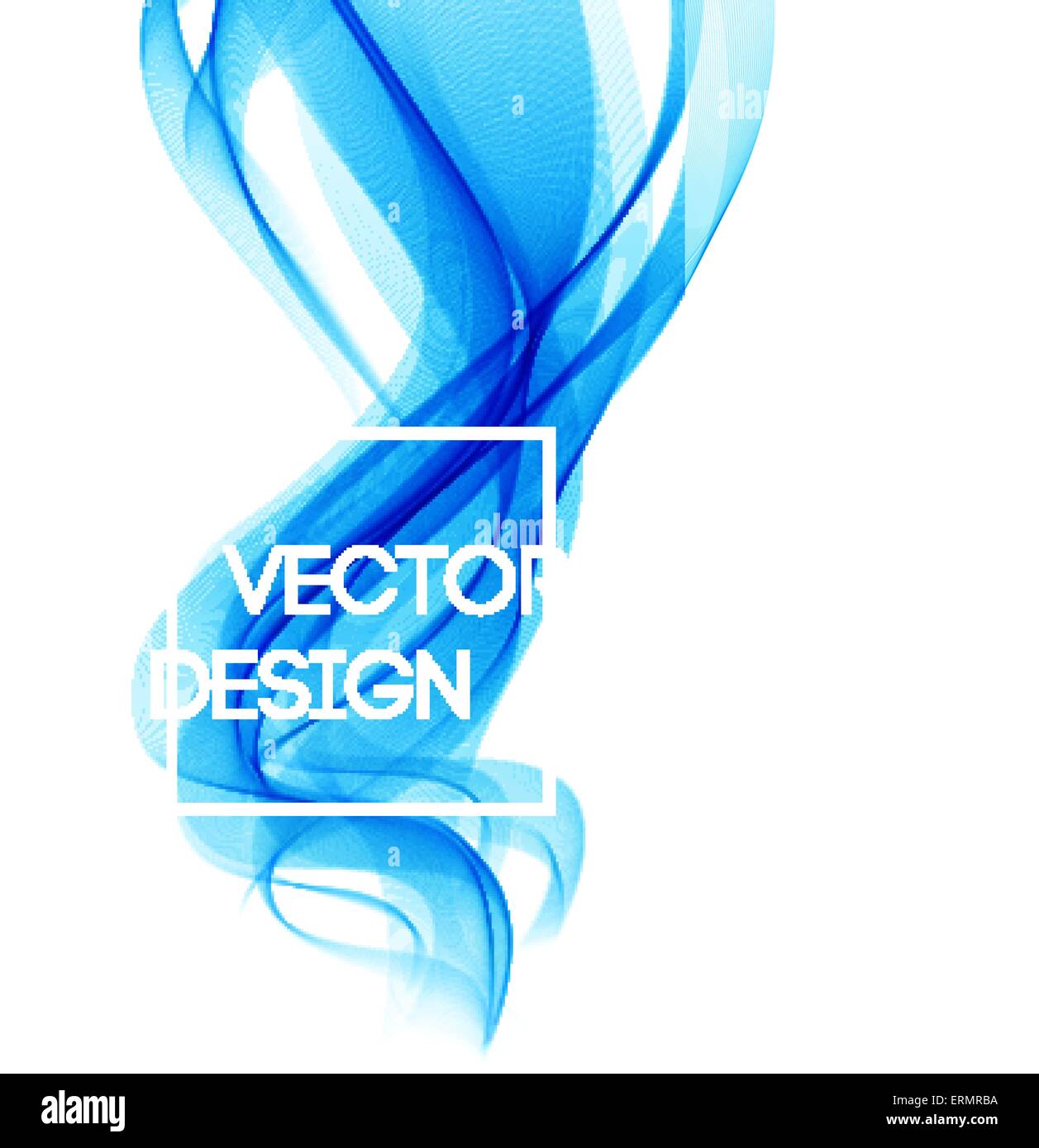 Abstract template background with blue curved wave. Wavy lines Stock ...