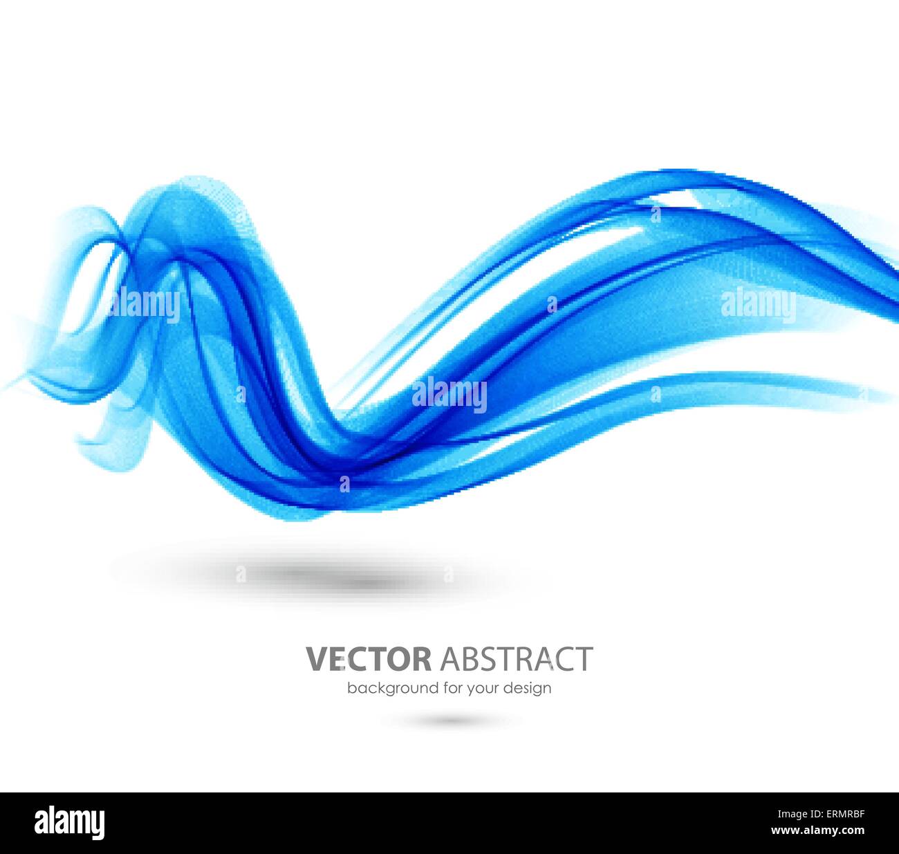Abstract template background with blue curved wave. Wavy lines Stock ...