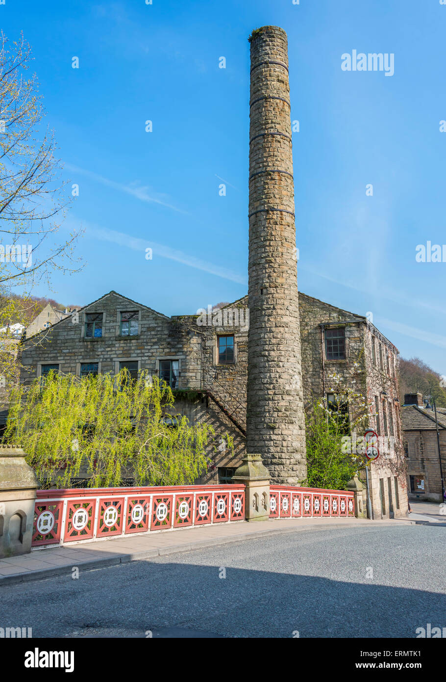 The pretty tourist town of Hebden Bridge in the South Pennine region of ...