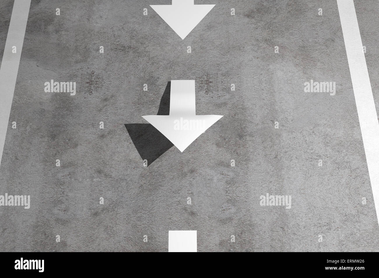 3d rendering of a white arrow shape lift off the road Stock Photo - Alamy