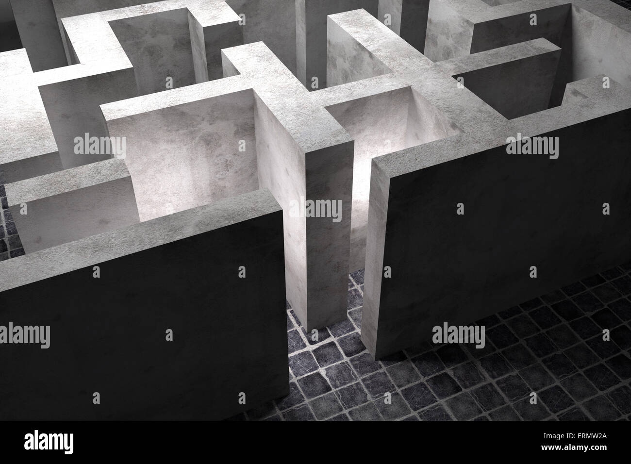 3d rendering stone maze hi-res stock photography and images - Alamy