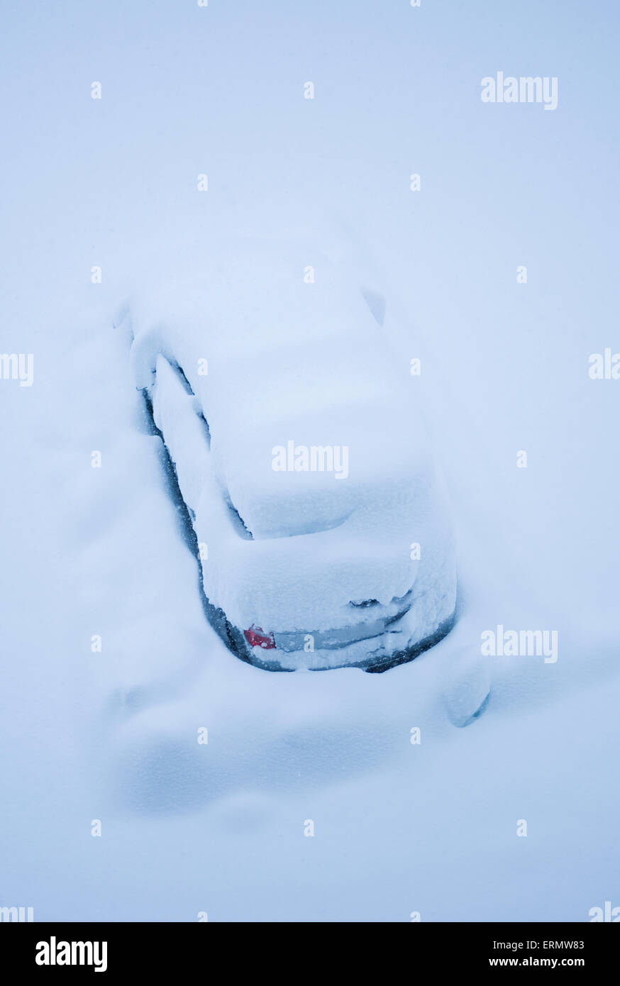 Vehicle covered in fresh, deep snow, Mt. Cook, New Zealand Stock Photo ...