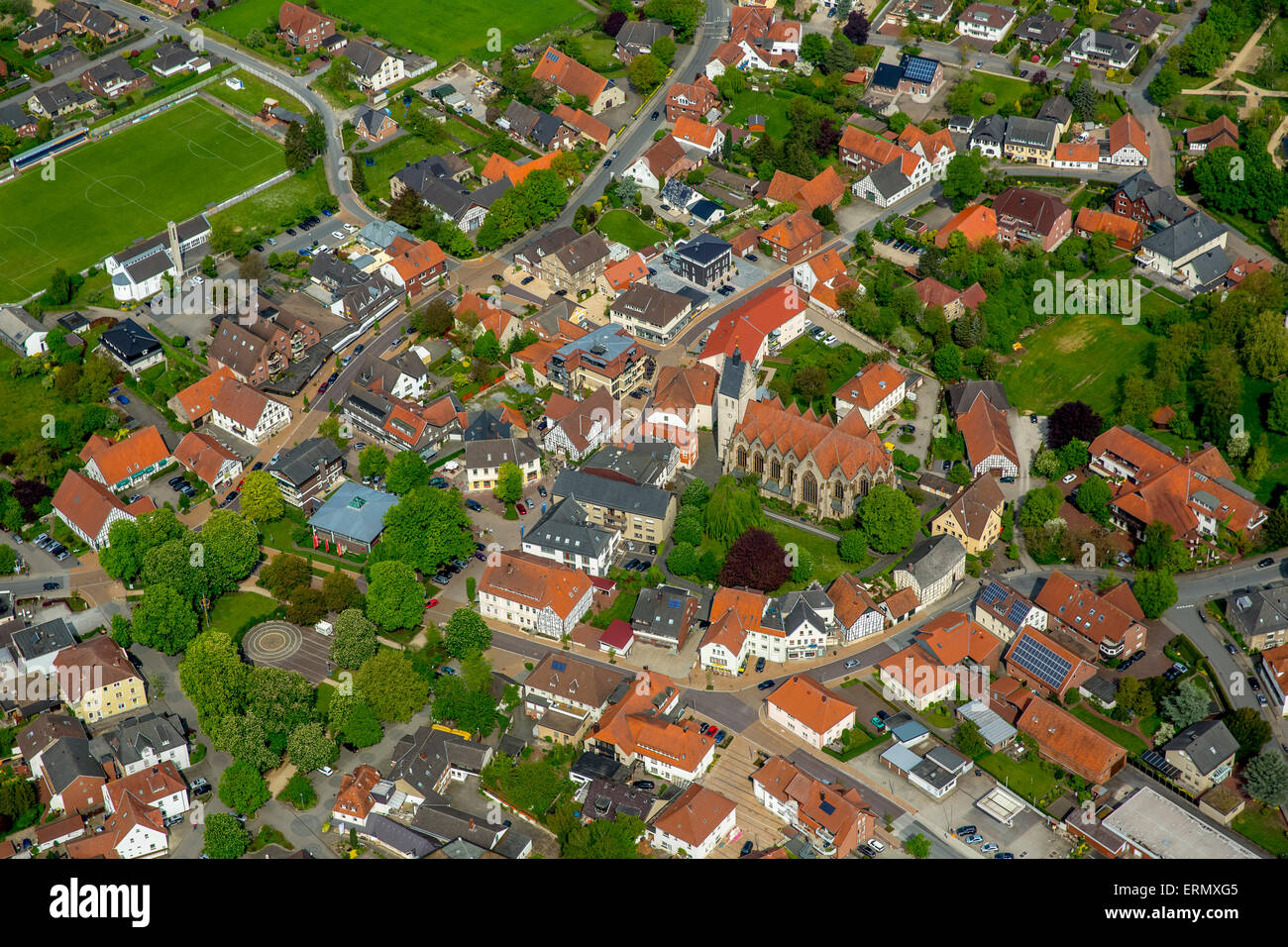 St. Marien Church in the centre, Bad Laer, Lower Saxony, Germany Stock ...