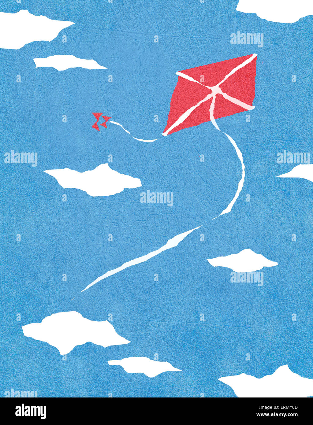 red kite and blue sky digital illustration Stock Photo - Alamy