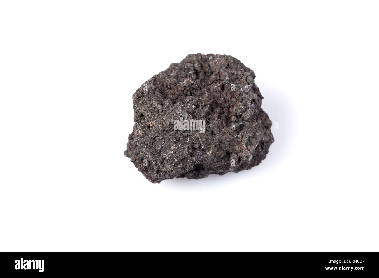 Black lava rock from volcano on a white background Stock Photo - Alamy