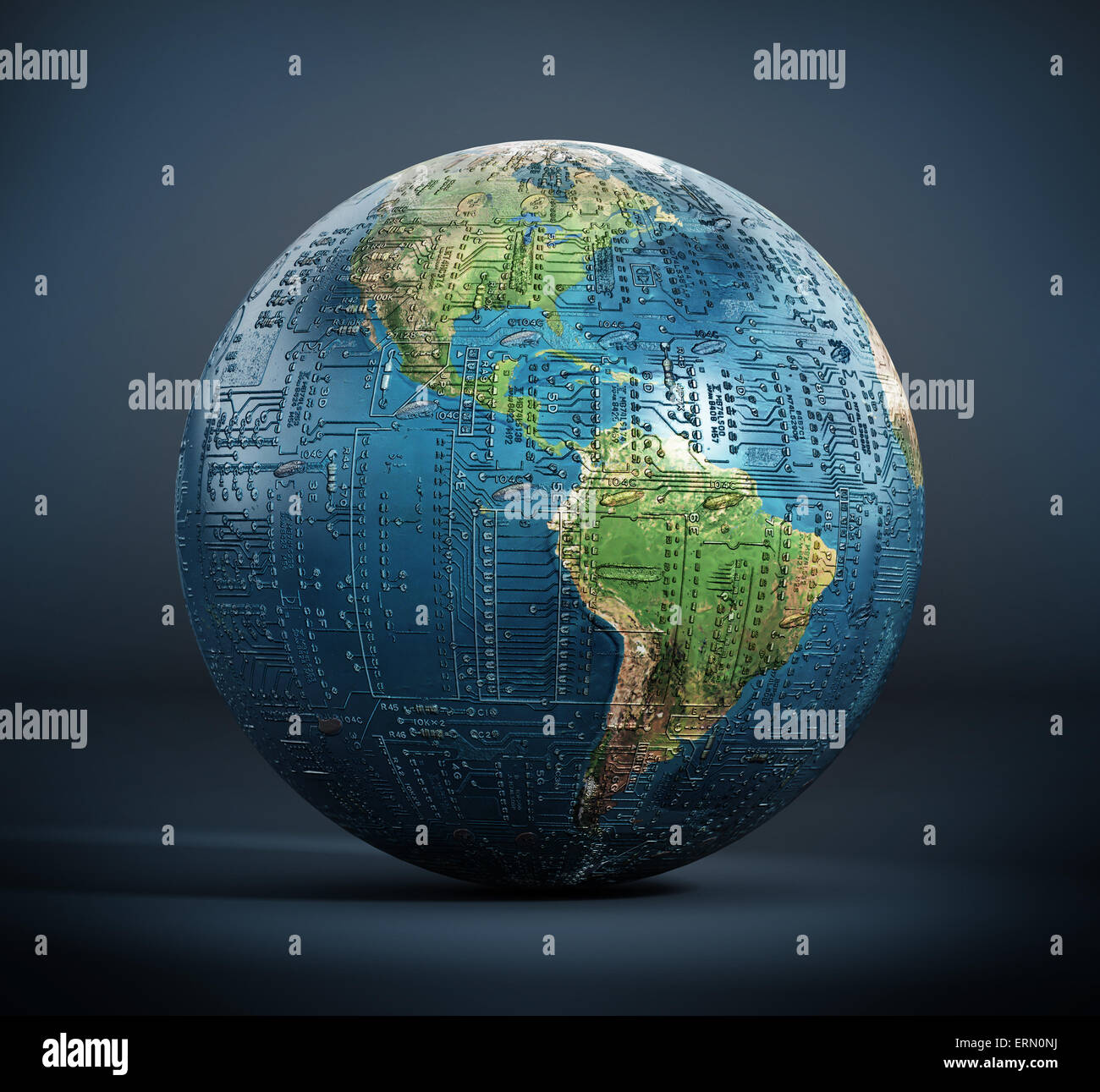 Globe circuit board hi-res stock photography and images - Alamy