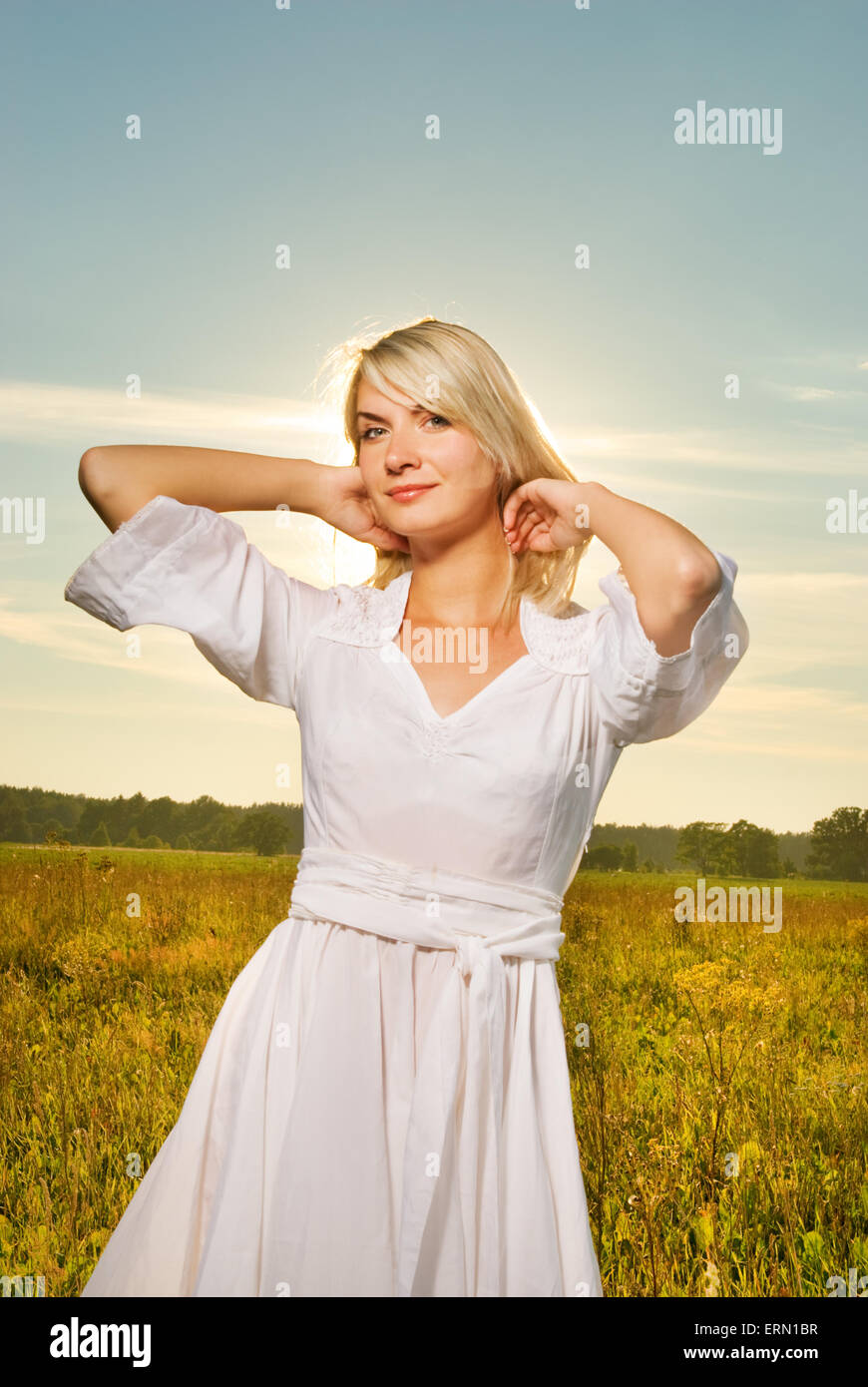 Beautiful woman outdoors Stock Photo - Alamy