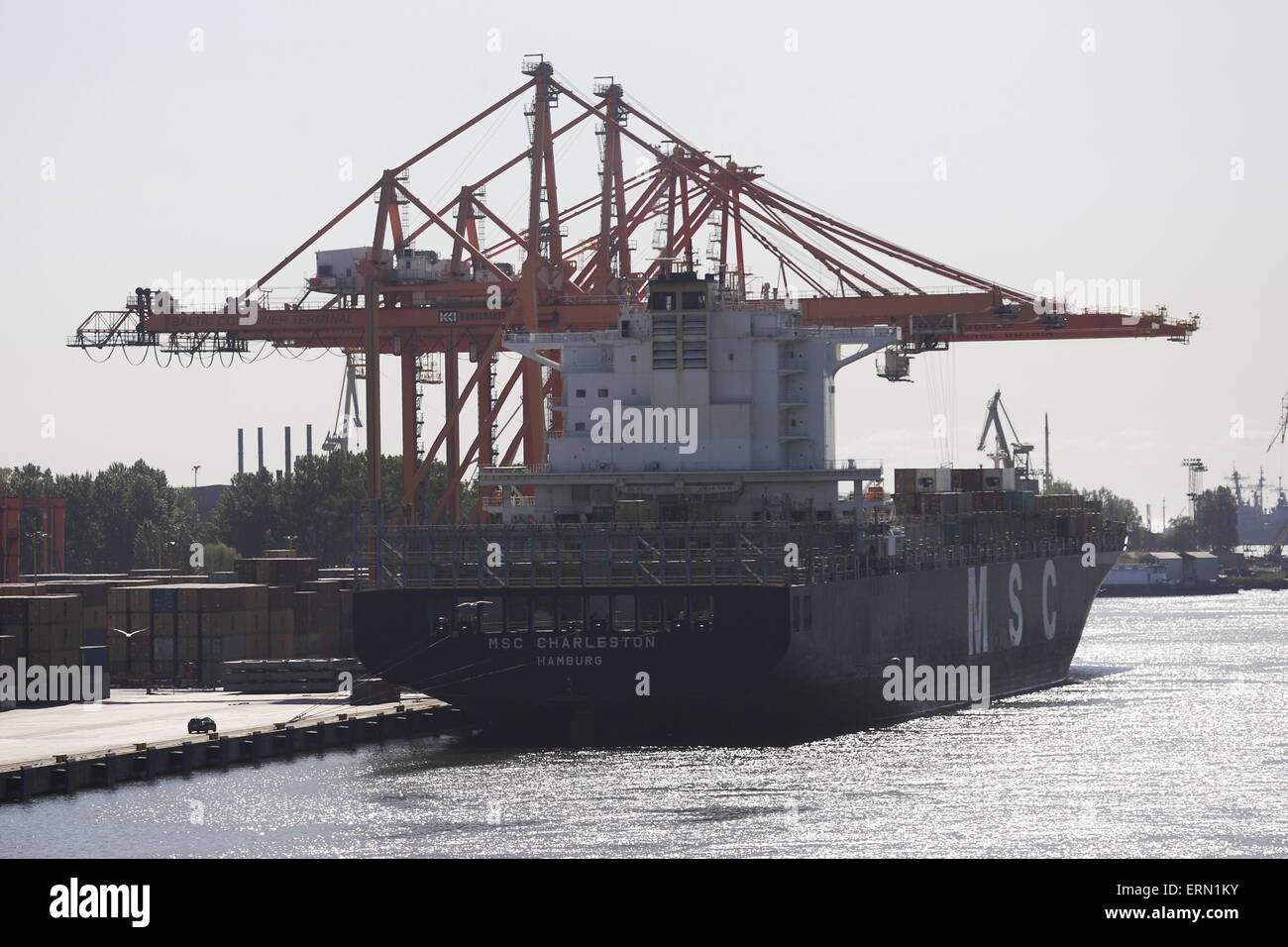 Gdynia, Poland 5th, June 2015 Largest in history container ship arrived ...