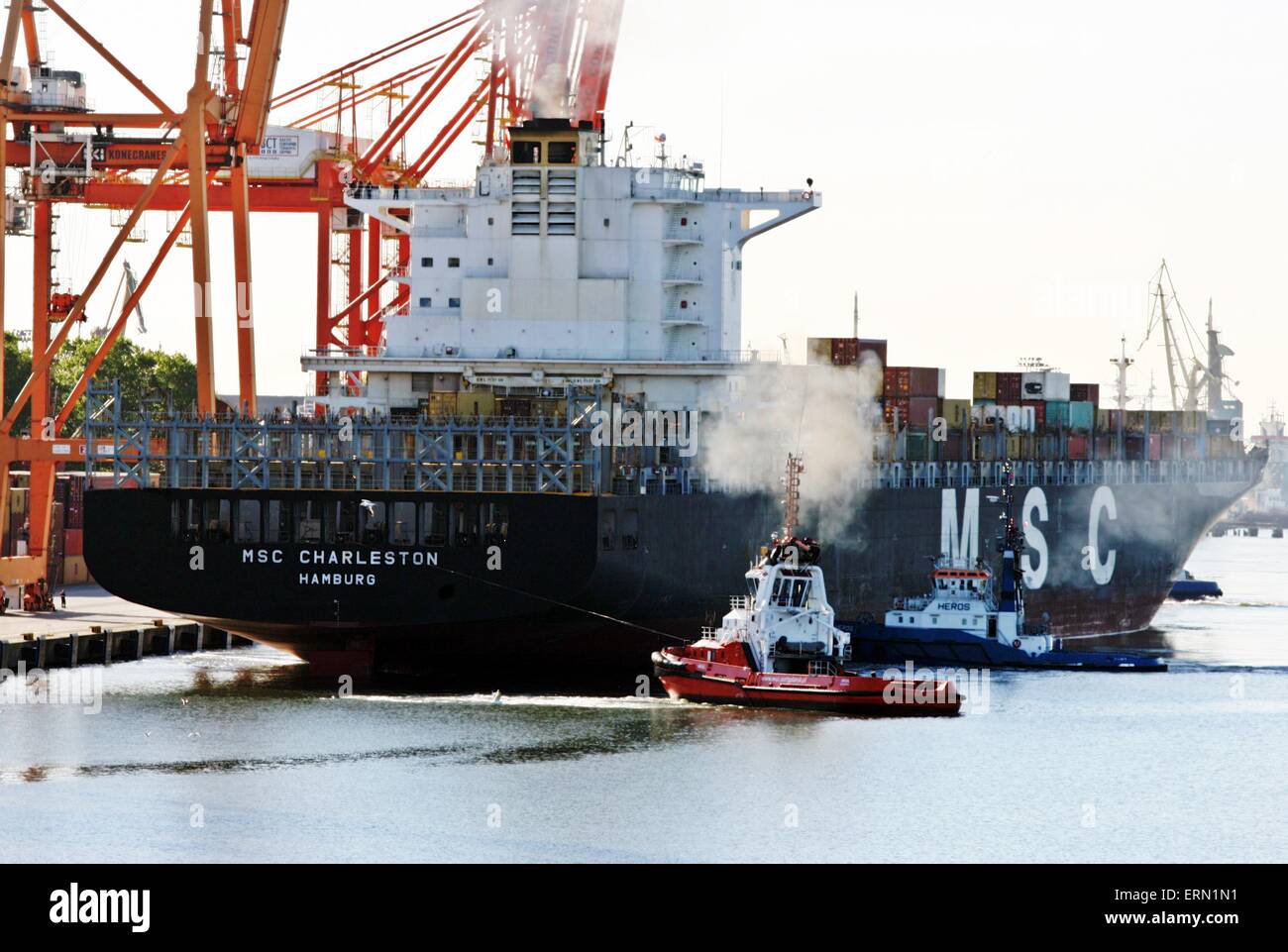 Gdynia, Poland 5th, June 2015 Largest in history container ship arrived ...