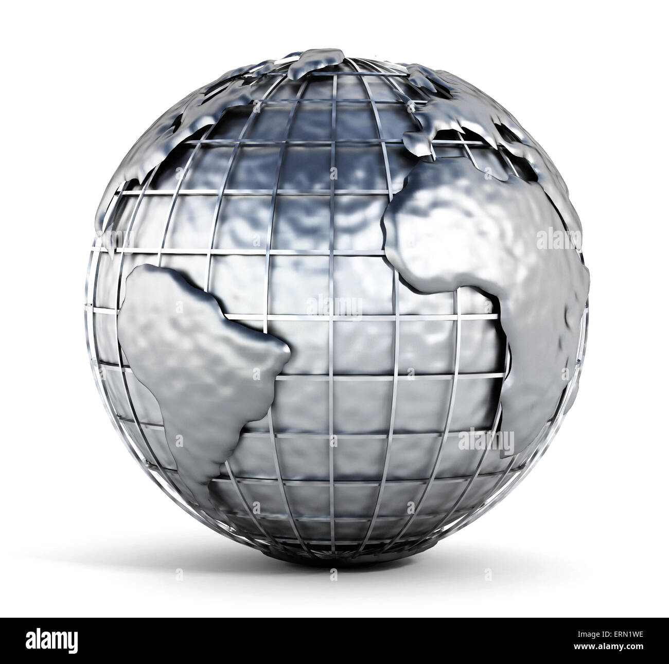 Metal globe isolated on white background Stock Photo - Alamy