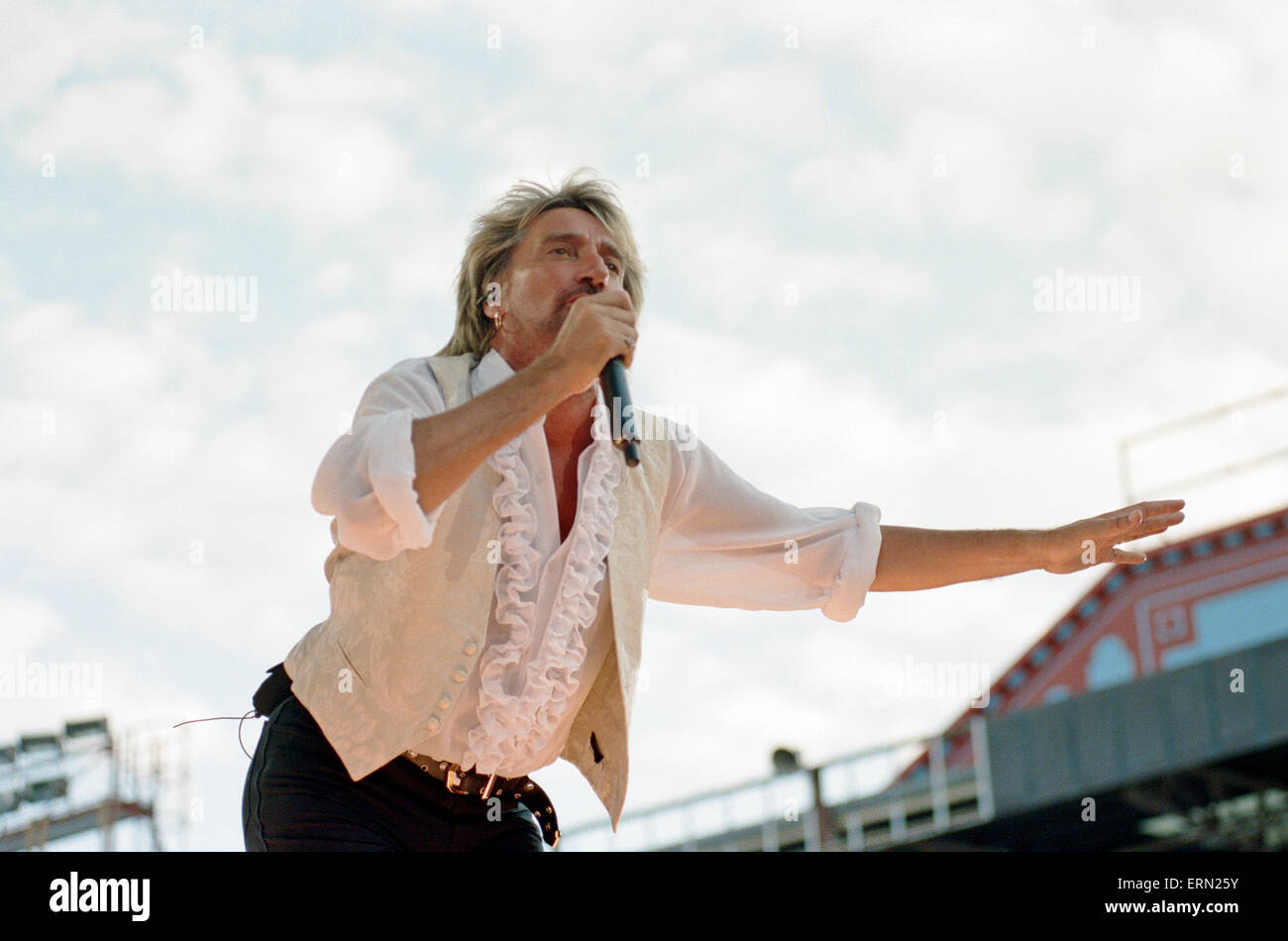 Rock star Rod Stewart performs some of his most famous hits during a ...