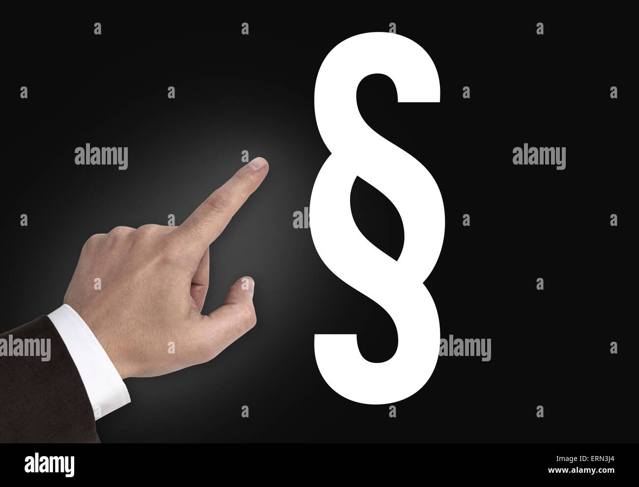 Hand pointing at paragraph sign concept Stock Photo - Alamy