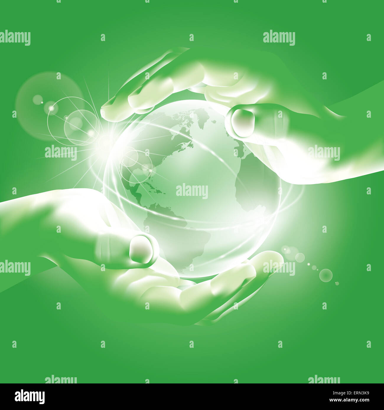 Illustration save earth globe hands hi-res stock photography and images ...
