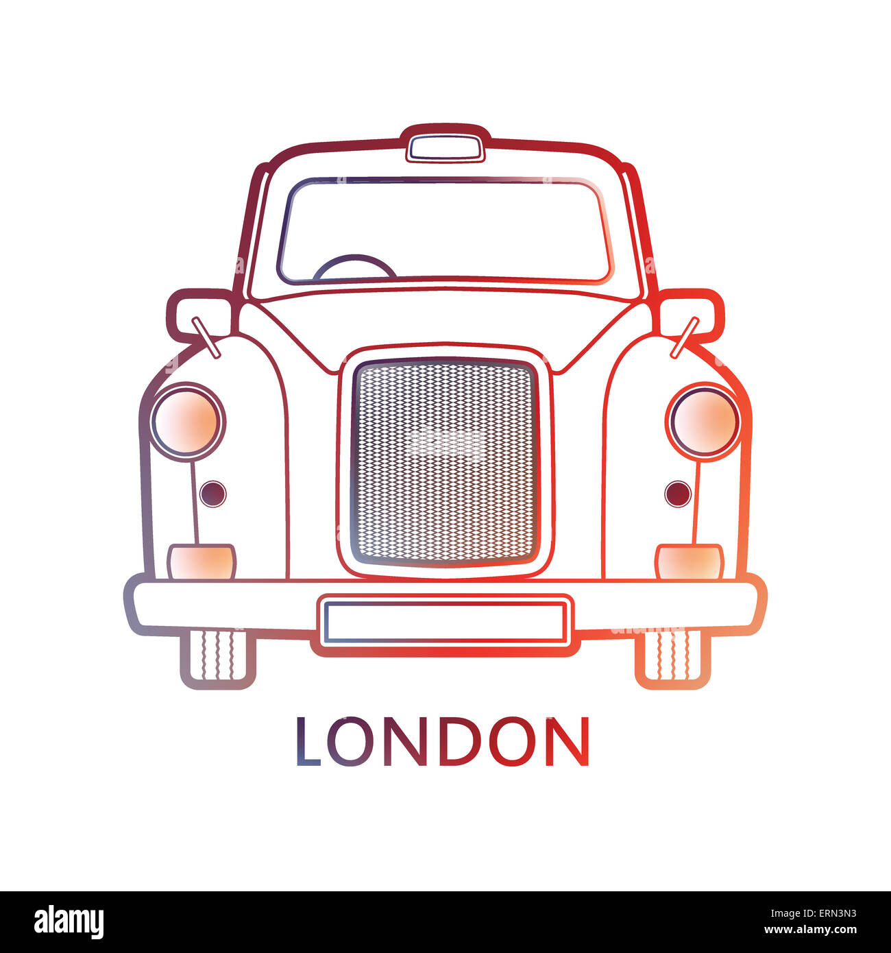 London symbol - black cab icon – colorful and linear graphics - modern ...