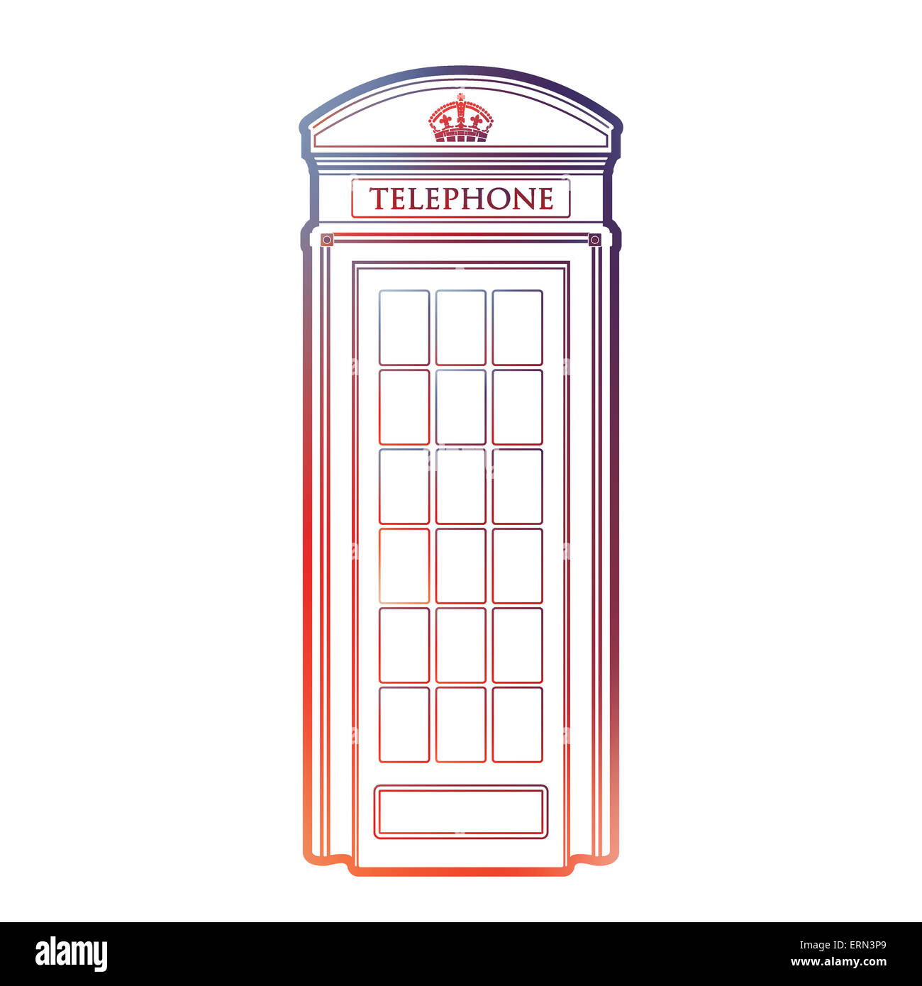 London symbol - Red telephone box icon – Colorful and linear booth ...