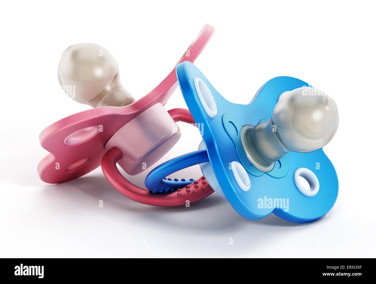 Pink baby pacifier isolated on white background Stock Photo - Alamy