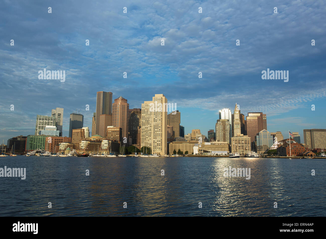 Boston skyline from the water; Boston, Massachusetts, United States of ...