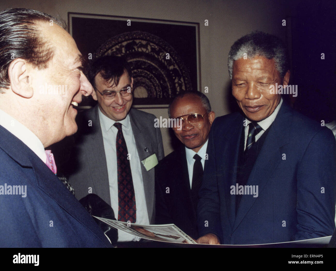 Nelson Mandela, deputy Leader, African National Congress, visits London ...