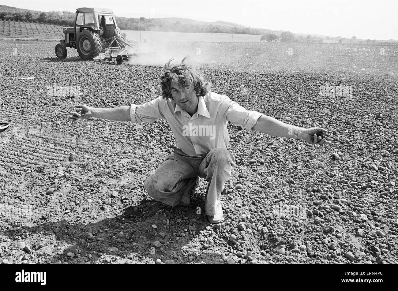 Farmer Tony Mence with the dried up problems he faces on his land at ...