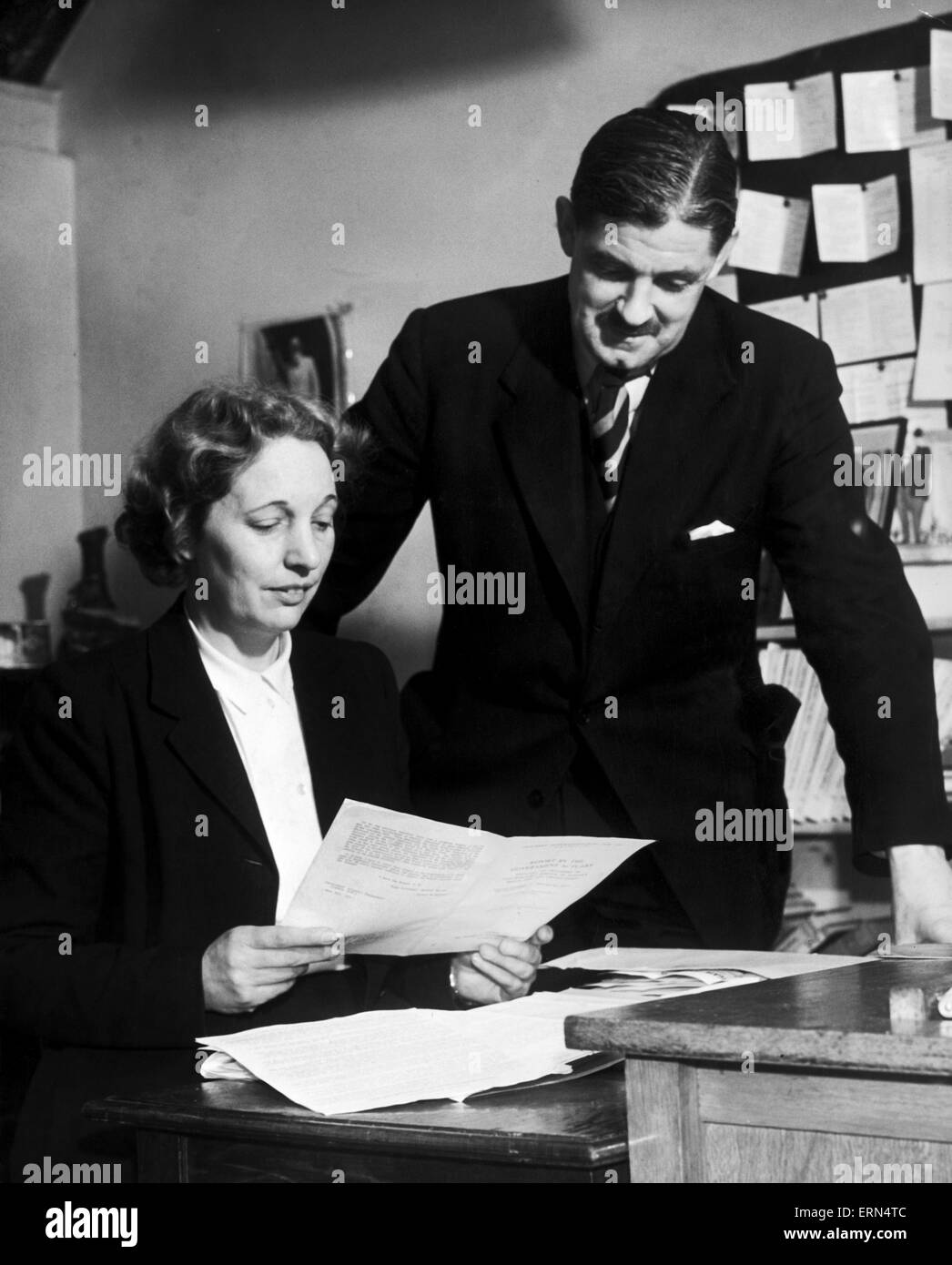 Edith Pitt, Conservative MP looks over the papers and agenda for a ...