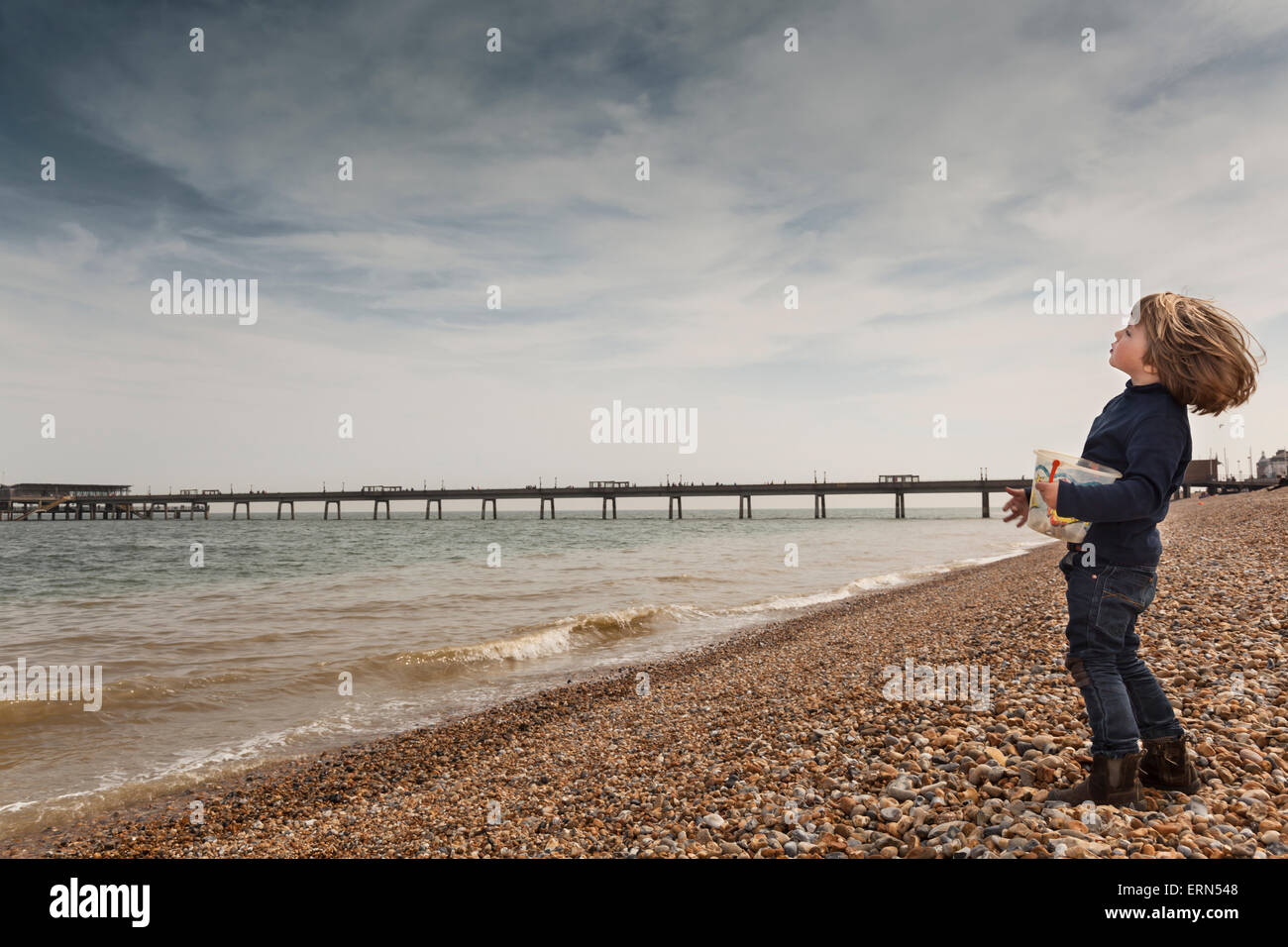Kid On A Windy Day High Resolution Stock Photography and Images - Alamy