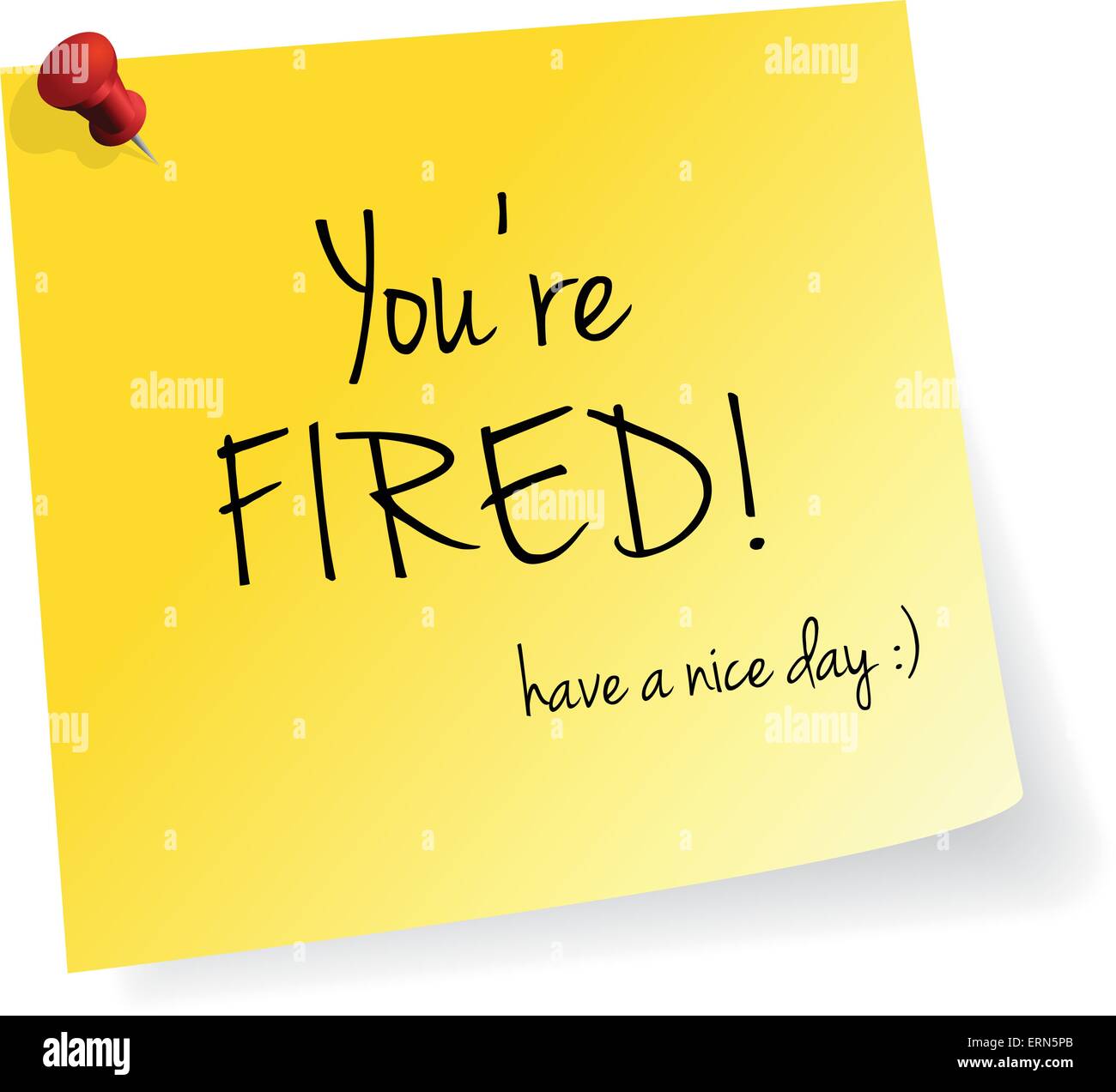You Are Fired Yellow Stick Note Paper Vector Isolated Stock Vector ...