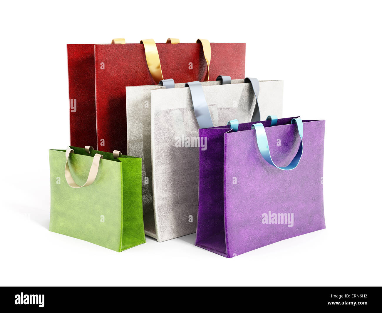 Multicolored shopping bags isolated on white background Stock Photo - Alamy