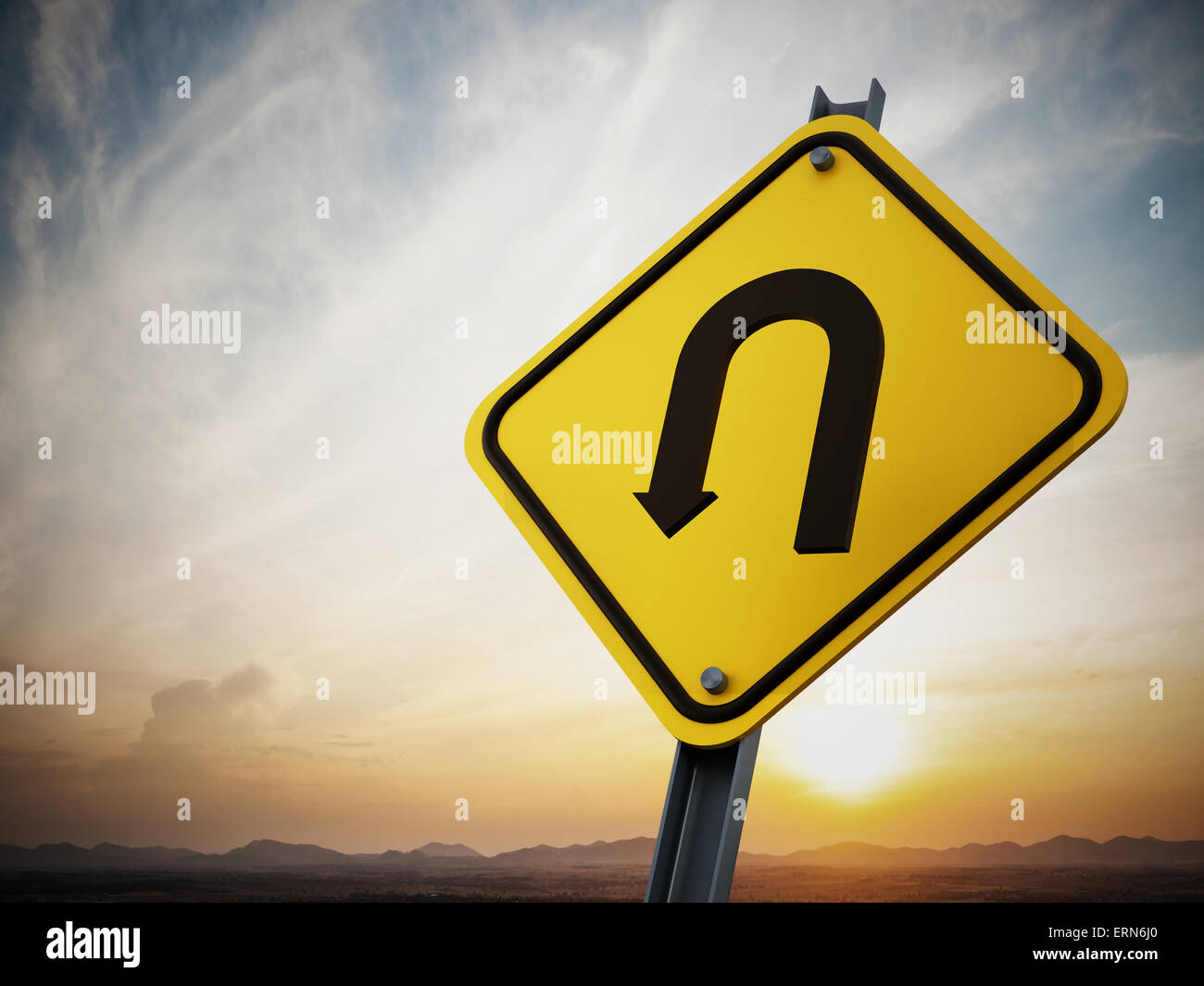 Arrow road bend sign hi-res stock photography and images - Alamy