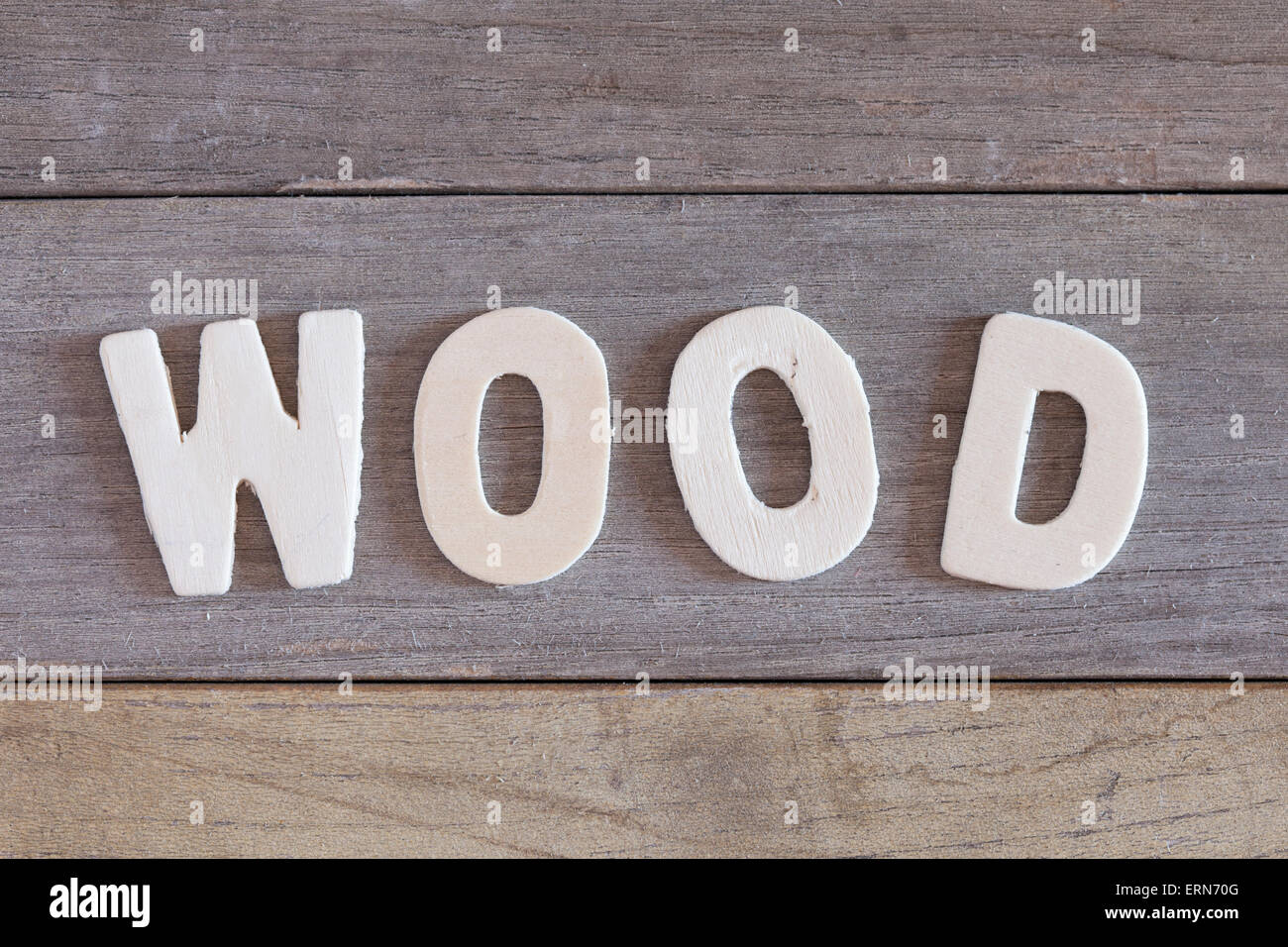 Word wood written with letters over a wooden surface Stock Photo - Alamy