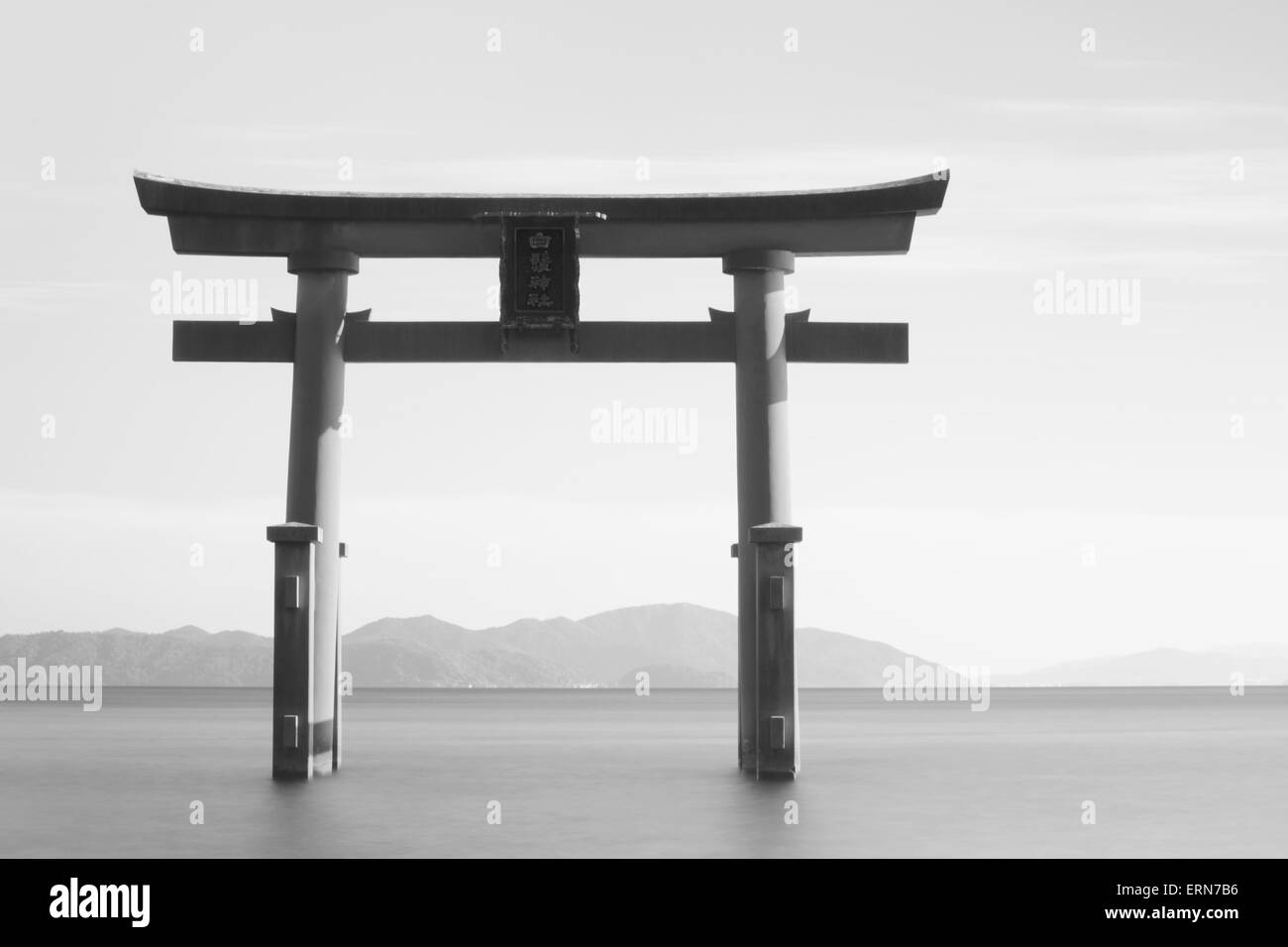 Japanese torii gate Black and White Stock Photos & Images - Alamy