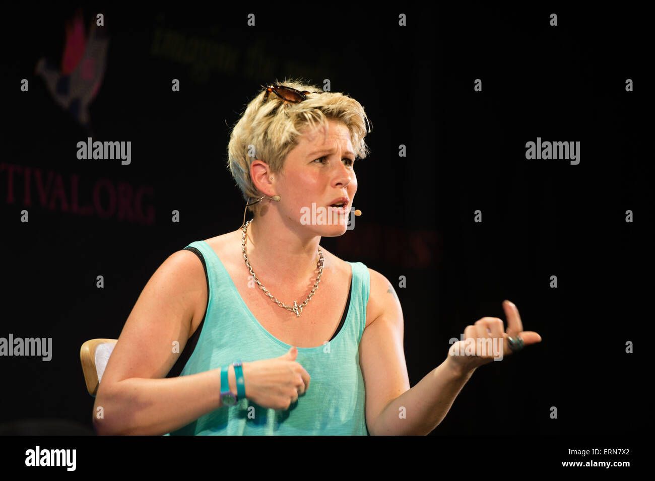 CAROLINE CRIADO-PEREZ at the Hay Literature Festival 2015 Stock Photo ...
