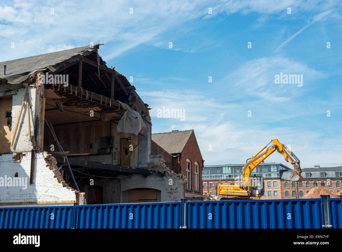 Demolition of a building on London Road in Nottingham, Nottinghamshire ...