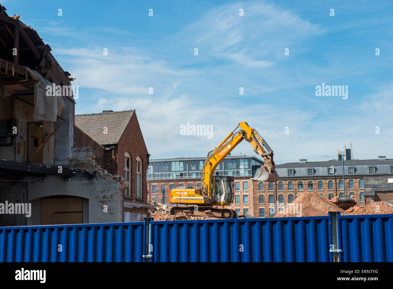 Demolition of a building on London Road in Nottingham, Nottinghamshire ...