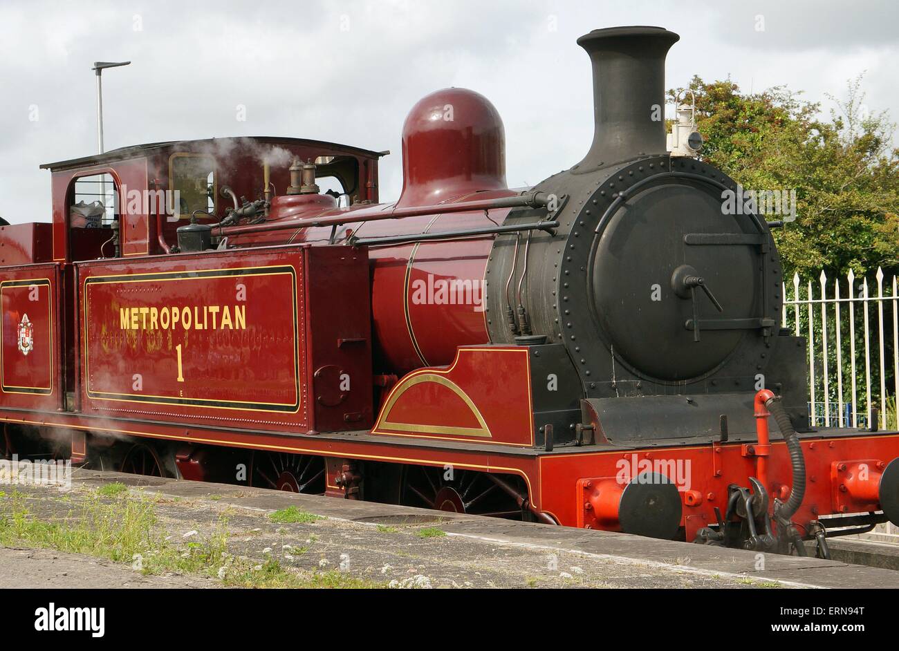 Steam loco Metropolitan 1 train locomotive during a Second World War ...