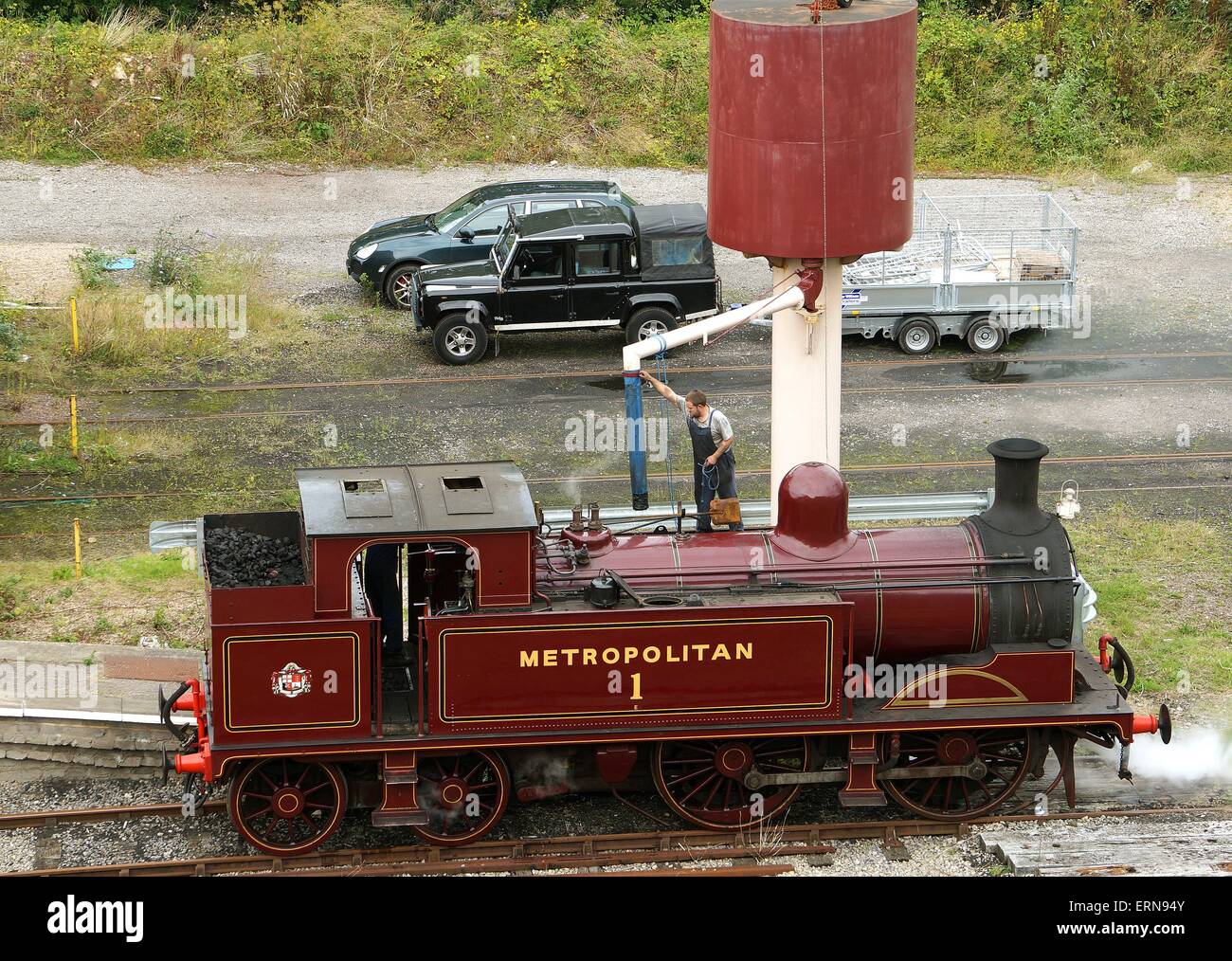 Steam loco Metropolitan 1 train locomotive during a Second World War ...