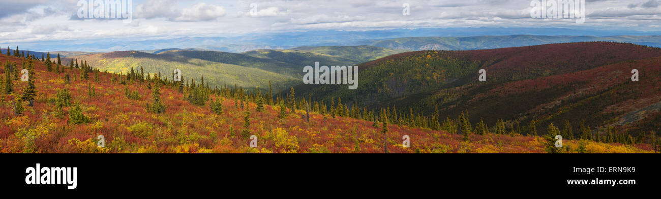 The multi-coloured hills and mountains along the Top of the World ...