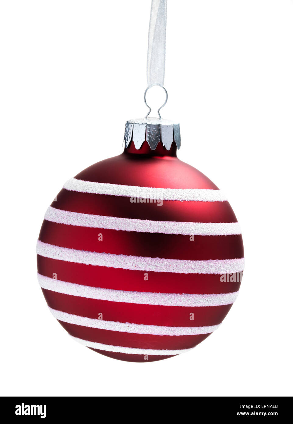 Red Hanging Bauble isolated on a white background Stock Photo - Alamy