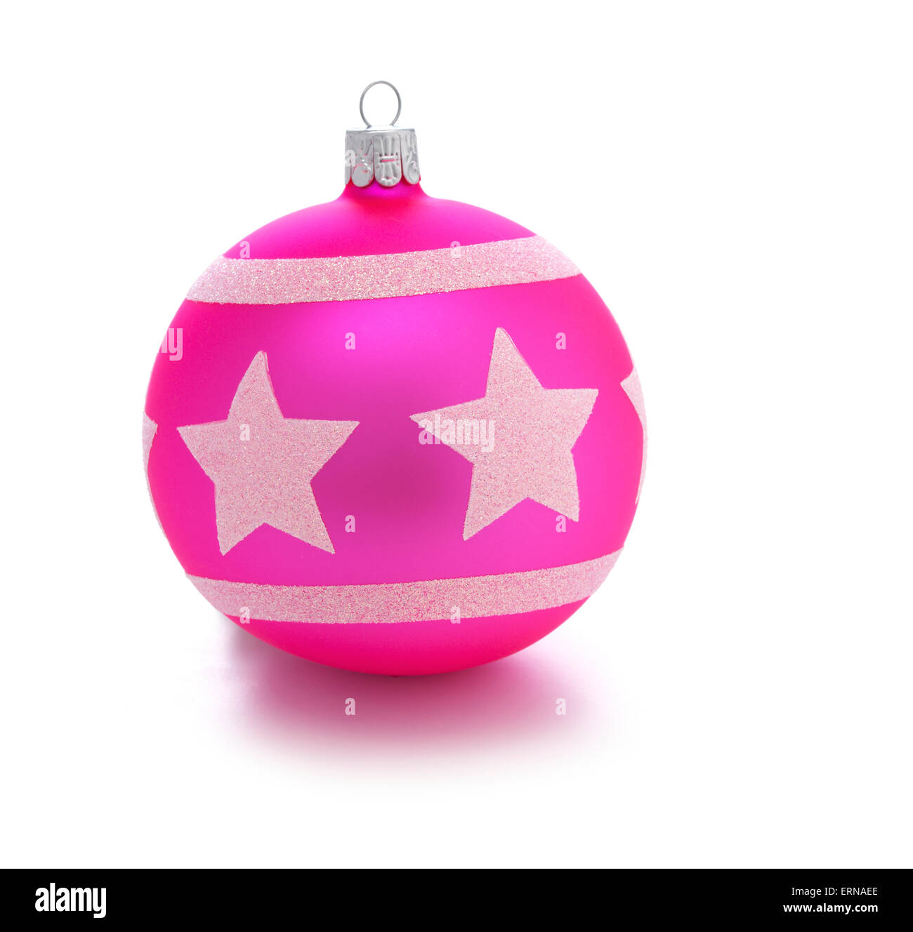 Pink Bauble isolated on a white background Stock Photo - Alamy
